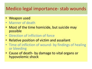 Stab and chop wounds mb singh 2020 | PPTX