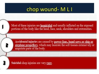 Stab and chop wounds mb singh 2020 | PPTX