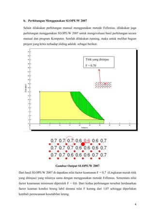 Stabilitas lereng-menggunakan-metode-fellenius-dan-slope-w-2007 | PDF