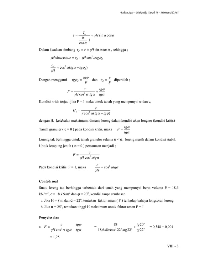 Stabilitas lereng | PDF