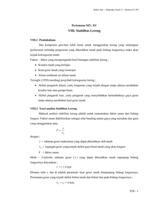 Stabilitas lereng | PDF