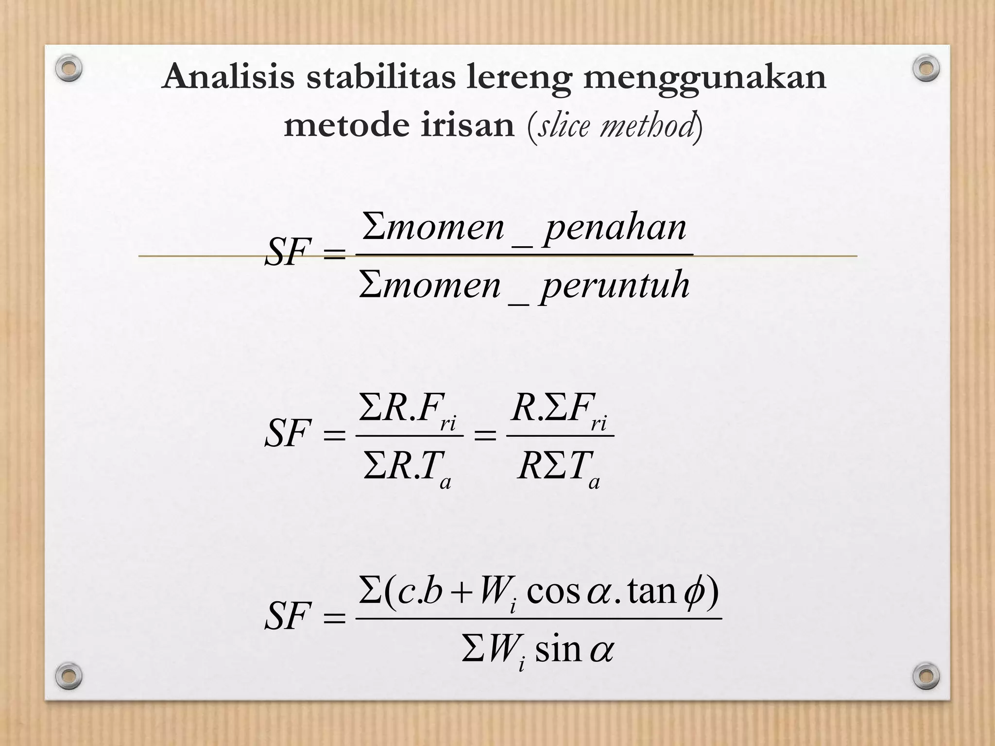 Stabilitas lereng | PPTX