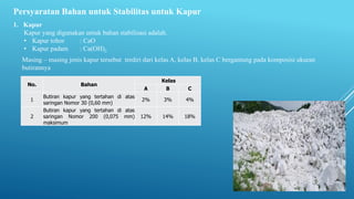 Stabilitas tanah dengan kapur (lime in soil stabilization) stjr 2018 ...