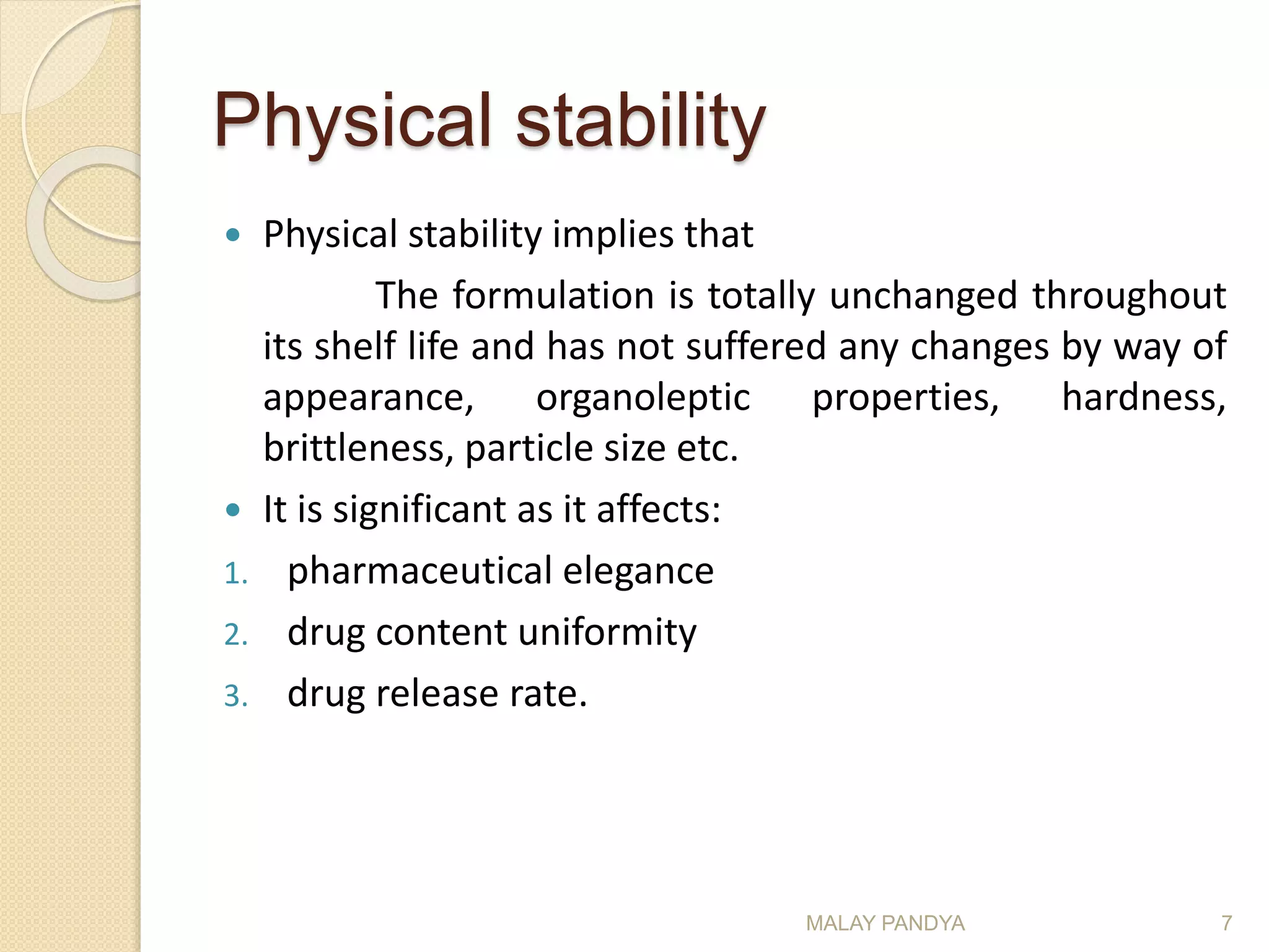 Stability of Pharmaceuticals | PPTX