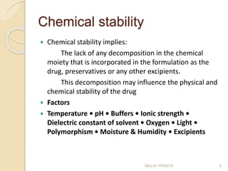 Stability of Pharmaceuticals | PPTX
