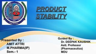 Product Stability Studies & Stability Testing | PPTX