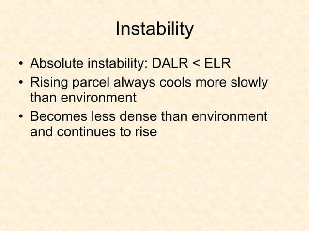 Stability & Instability | PPT | Weather | Science