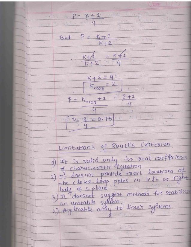 Stability analysis using Routh-Hurwitz Criterion | PDF