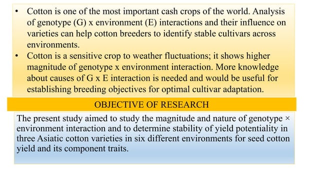 Models for Stability Analysis (AMMI andBiplots).pptx | Agriculture ...