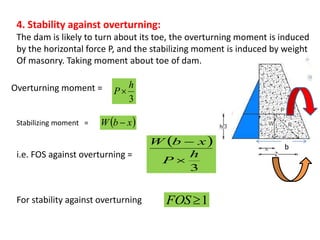 Stability analysis of dam | PPTX