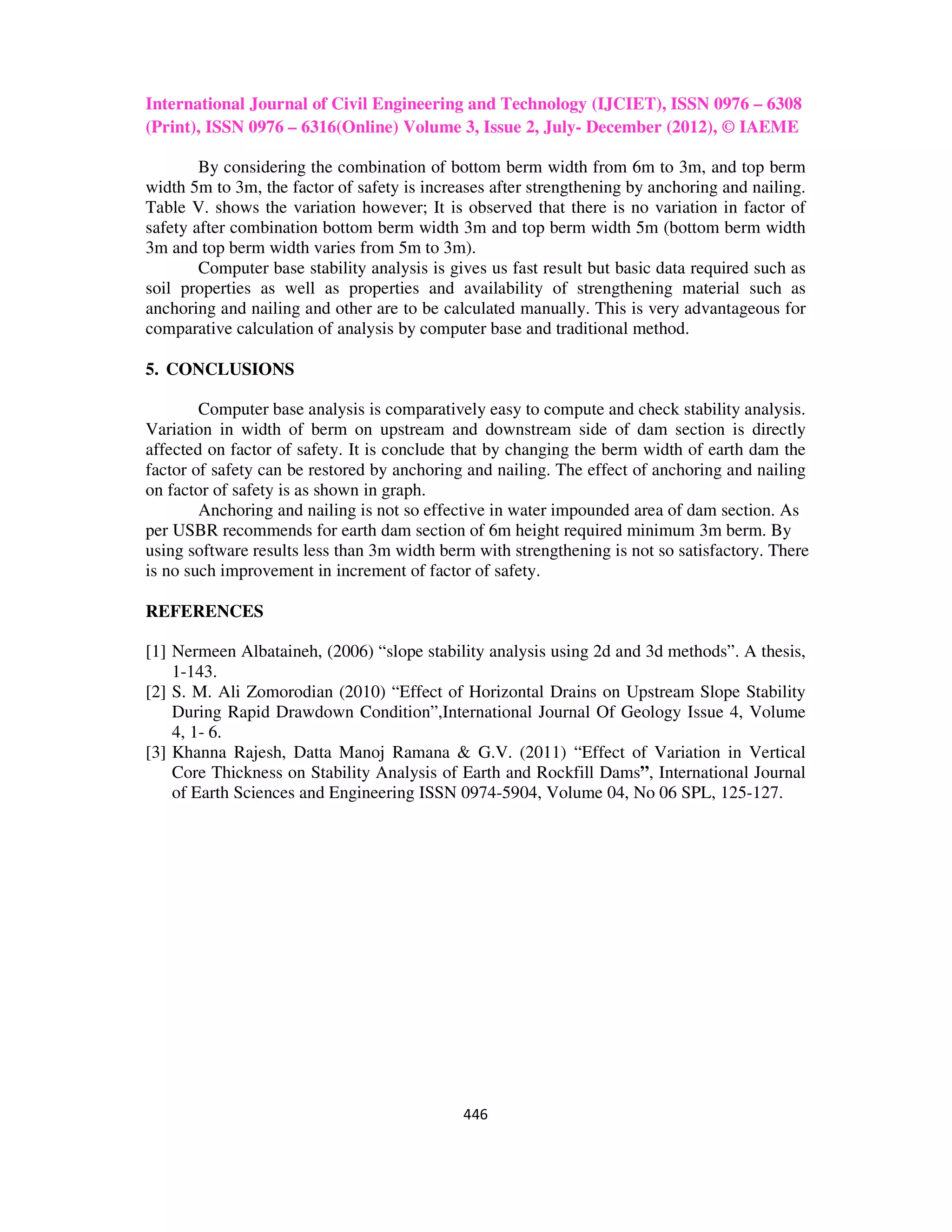 Stability analysis of earth dam by geostudio software | PDF