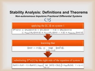 Stability analysis of impulsive fractional differential systems with delay | PPT
