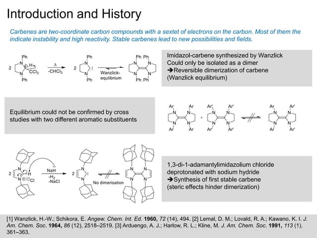 Stability and reactions of n heterocyclic carbenes | PPTX | Chemistry | Science