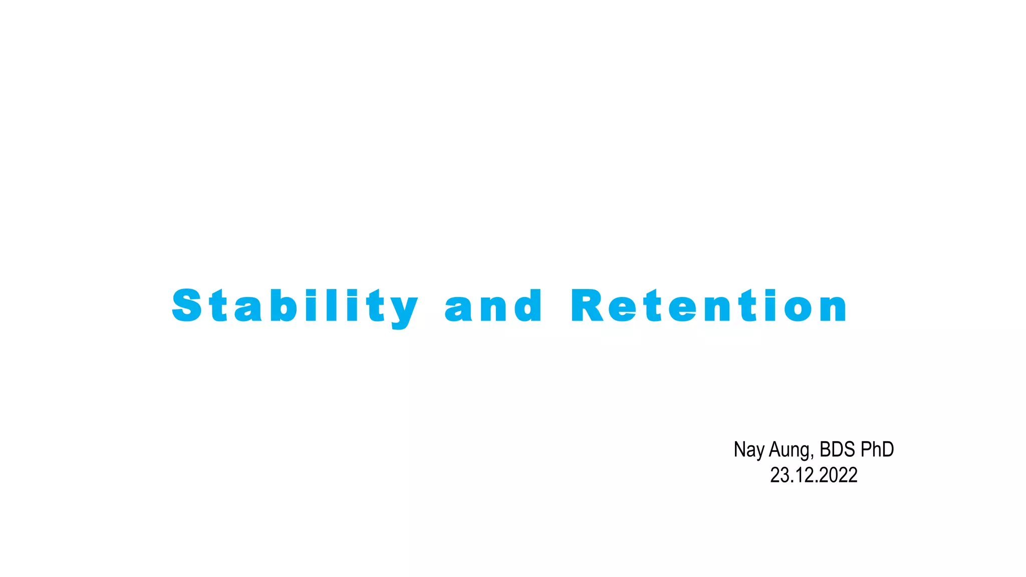 Stability and retention.pdf