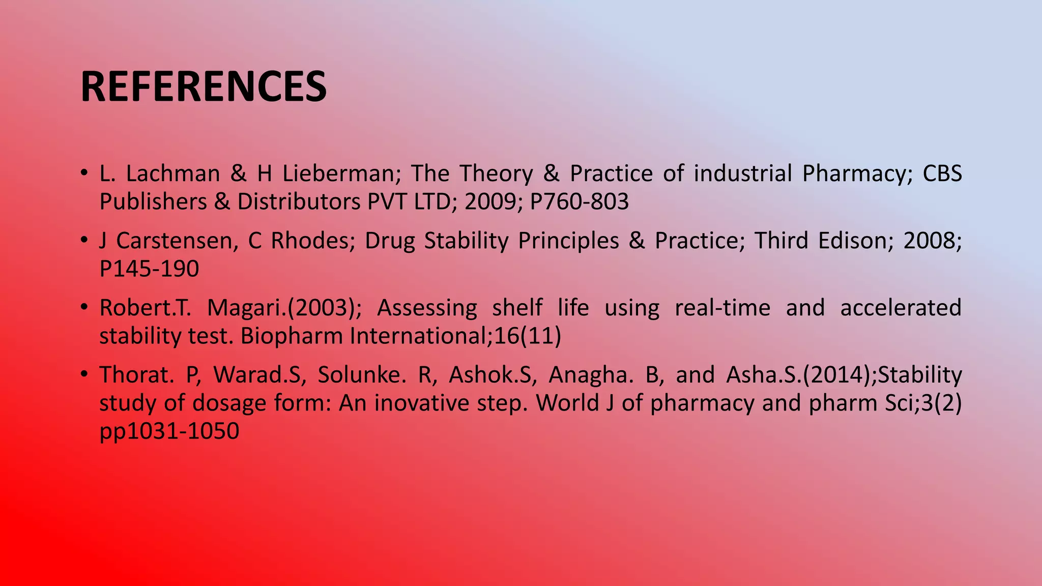 Stability and Shelf Life | PPTX