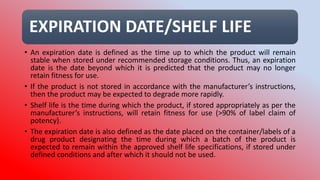 Stability and Shelf Life | PPTX