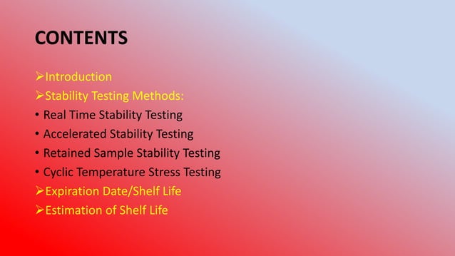 Stability and Shelf Life | PPTX