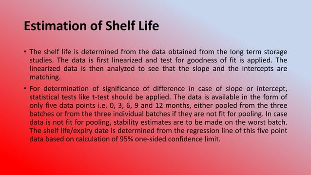 Stability and Shelf Life | PPTX