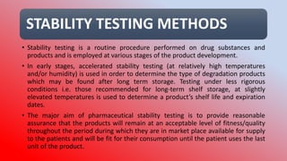 Stability and Shelf Life | PPTX