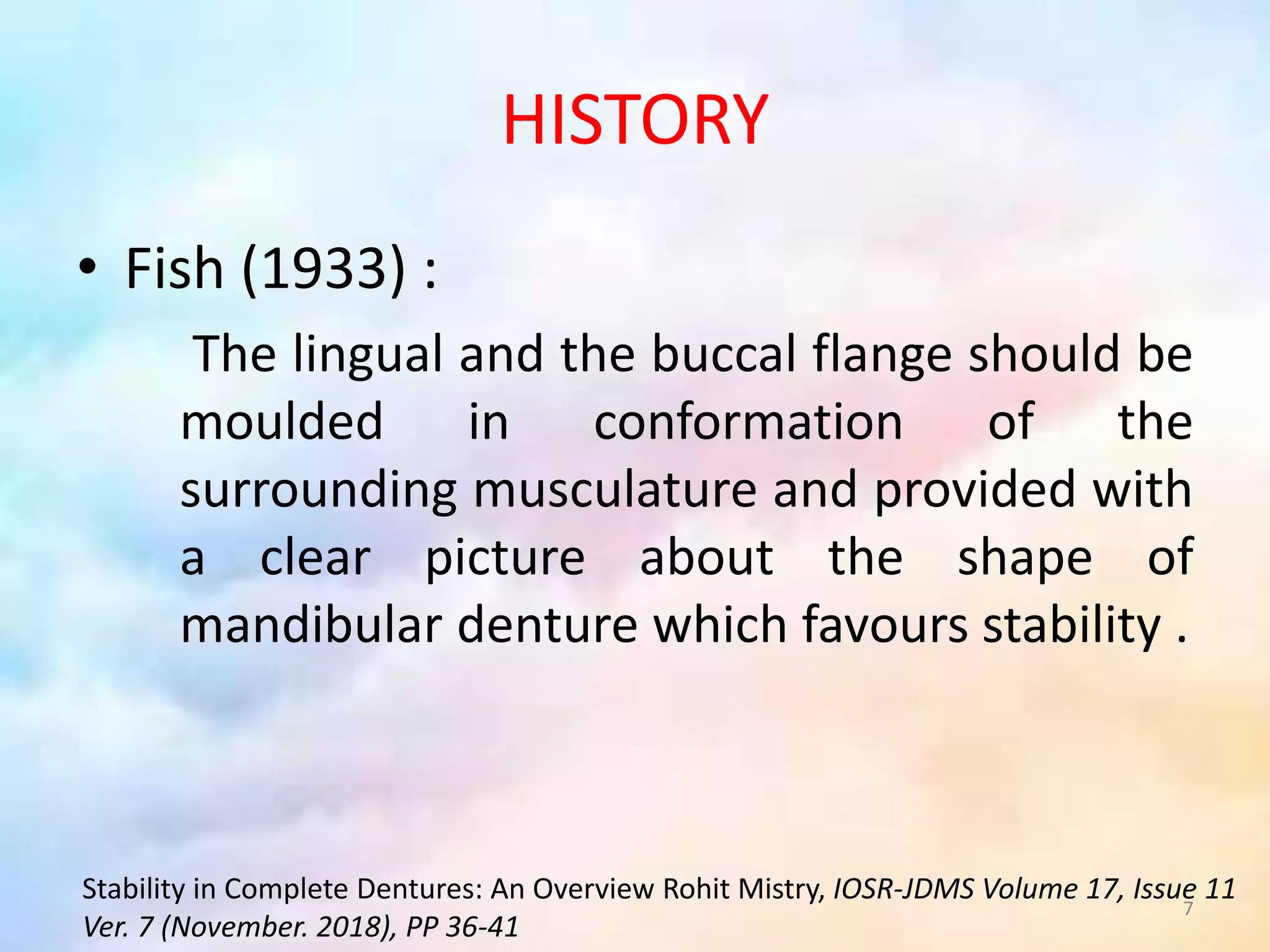 Stability and support in complete denture | PPTX