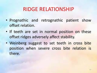 Stability and support in complete denture | PPTX