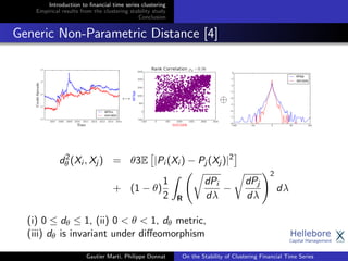 On the stability of clustering financial time series | PDF