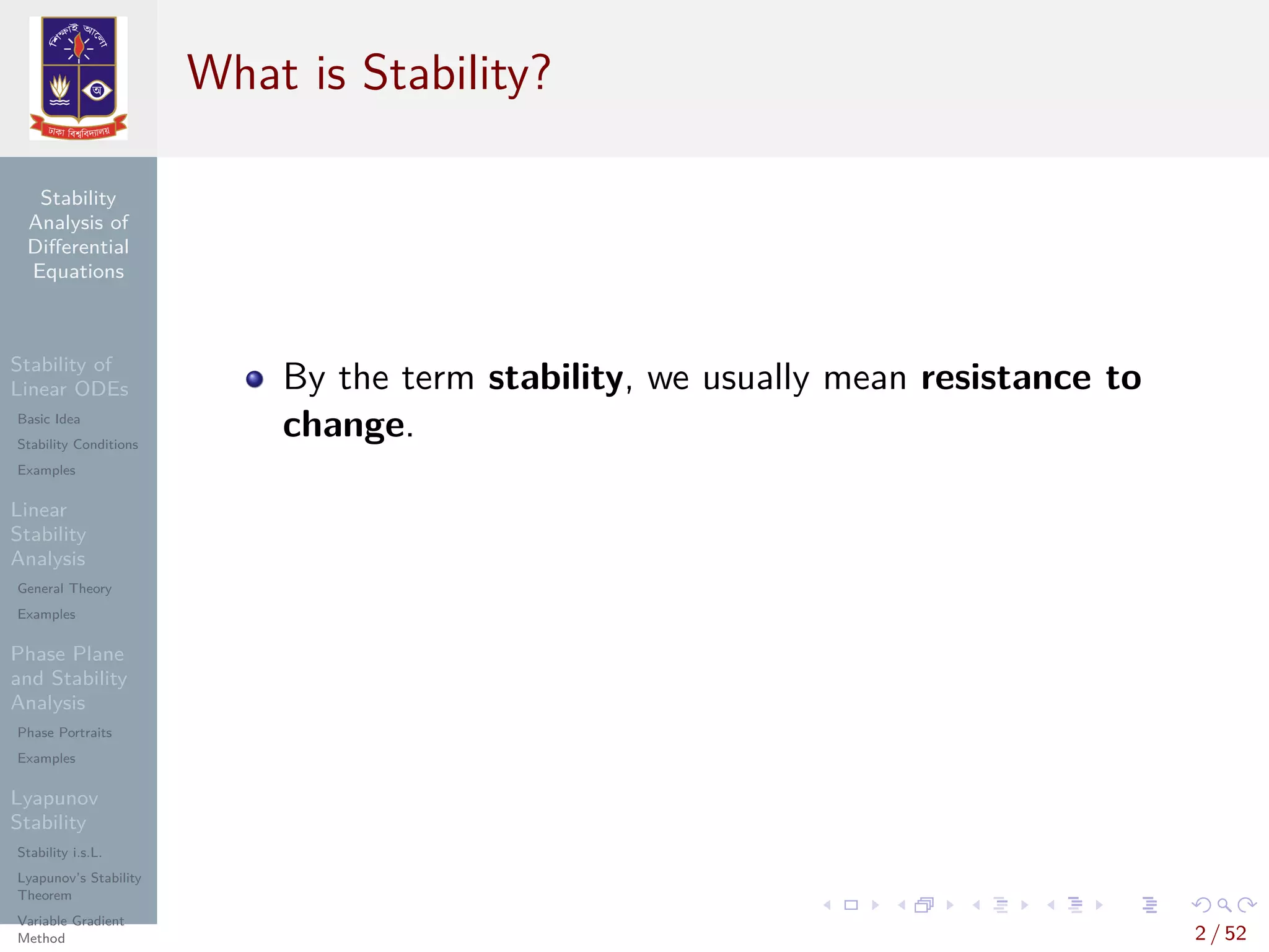Stability of Differential Equations | PDF