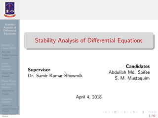 Stability of Differential Equations | PDF