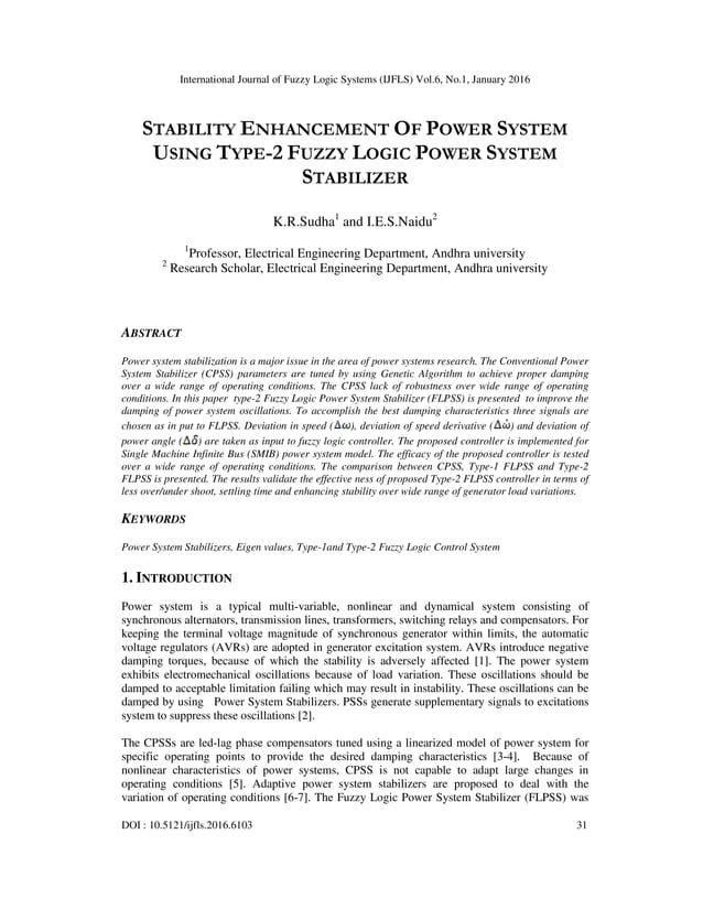 Stability enhancement of power system | PDF