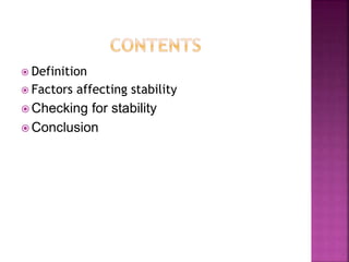 Stability in complete dentures | PPTX