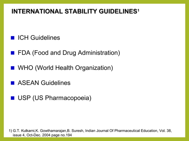 Stability indicating assay | PPT | Pharmaceutical Industry | Industries
