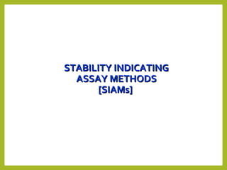 Stability indicating assay | PPT