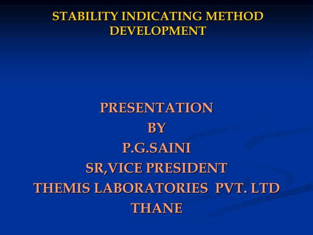 Stability_Indicating_HPLC_Method.ppt | Chemistry | Science