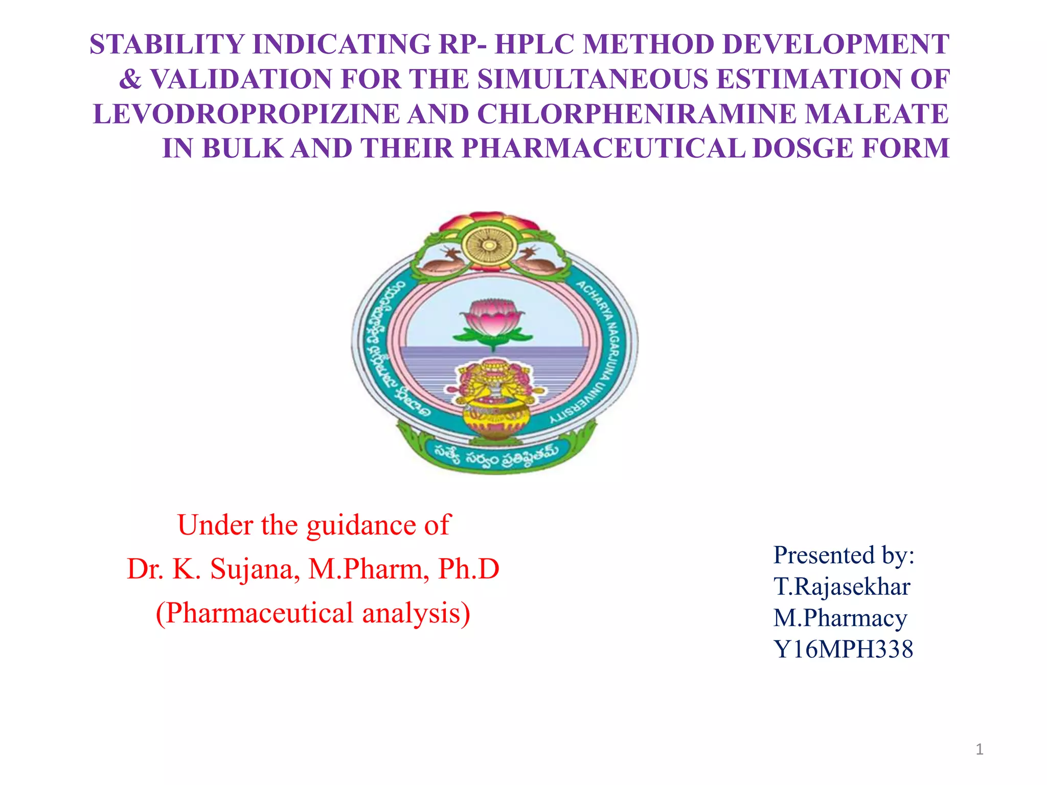 Stability indicating rp hplc method development and validation for simultaneous estimation of ...