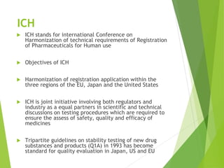 Stability studies of drug ICH Q1 | PPTX