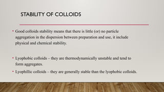 STABILITY OF COLLOIDS.pptxxxxxxxxxxxxxxx | PPTX