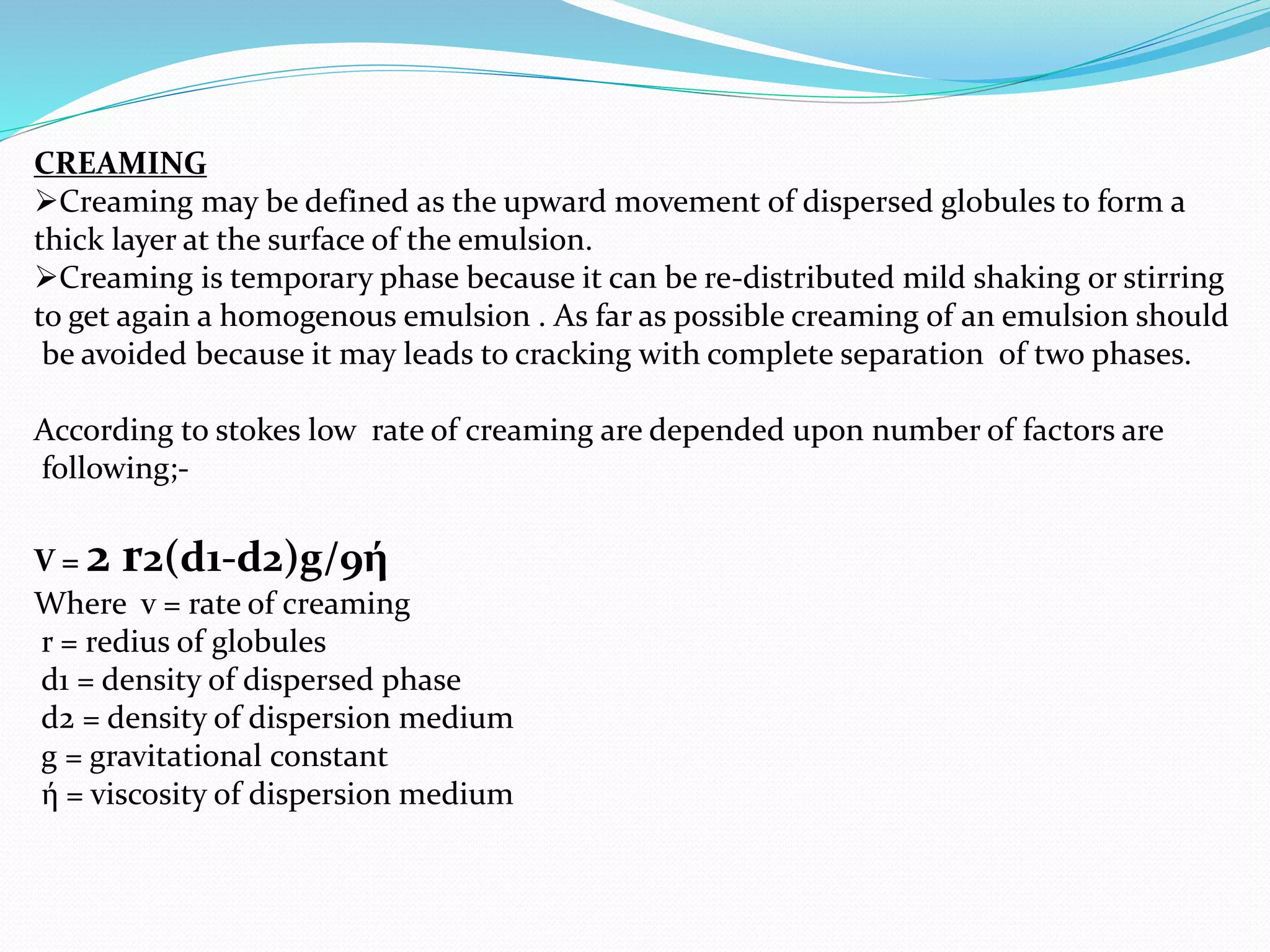 Stability of emulsion | PPTX
