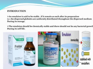 Stability of emulsion | PPT