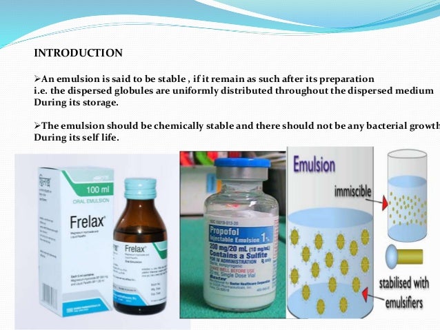 Stability of emulsion