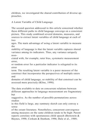 Stability of Language in ChildhoodA Multiage, Multidomain, .docx