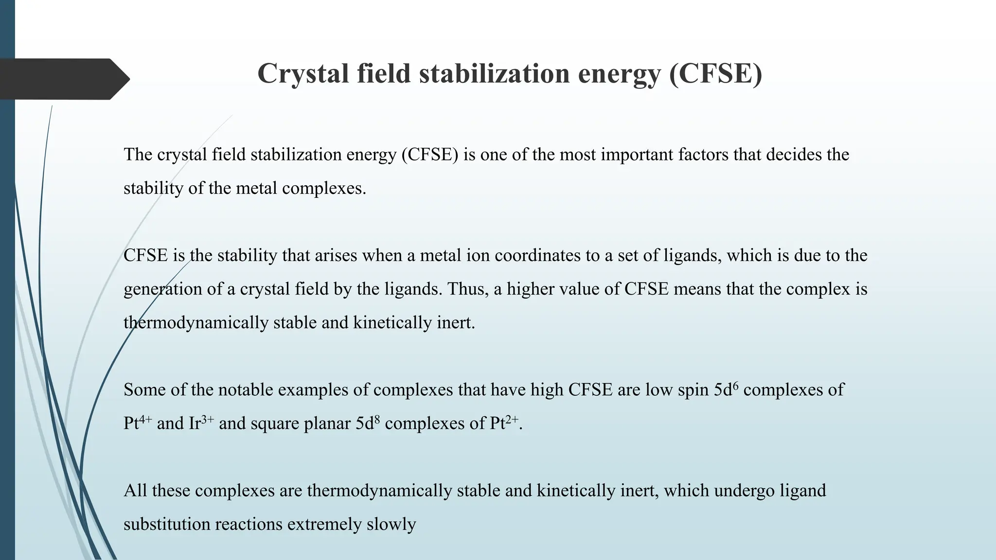 Stability of metal complexes.pptx notes for chemistry | PPTX