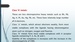 Stability of metal complexes.pptx notes for chemistry | PPTX