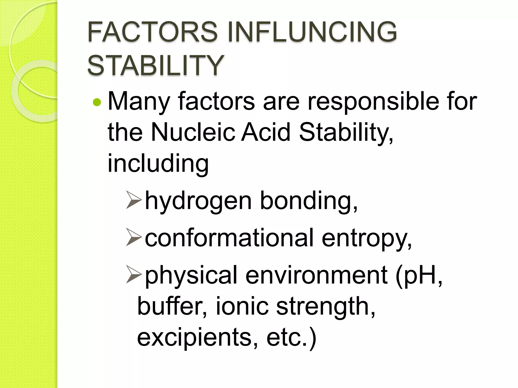 Stability of nucleic acids | PPTX