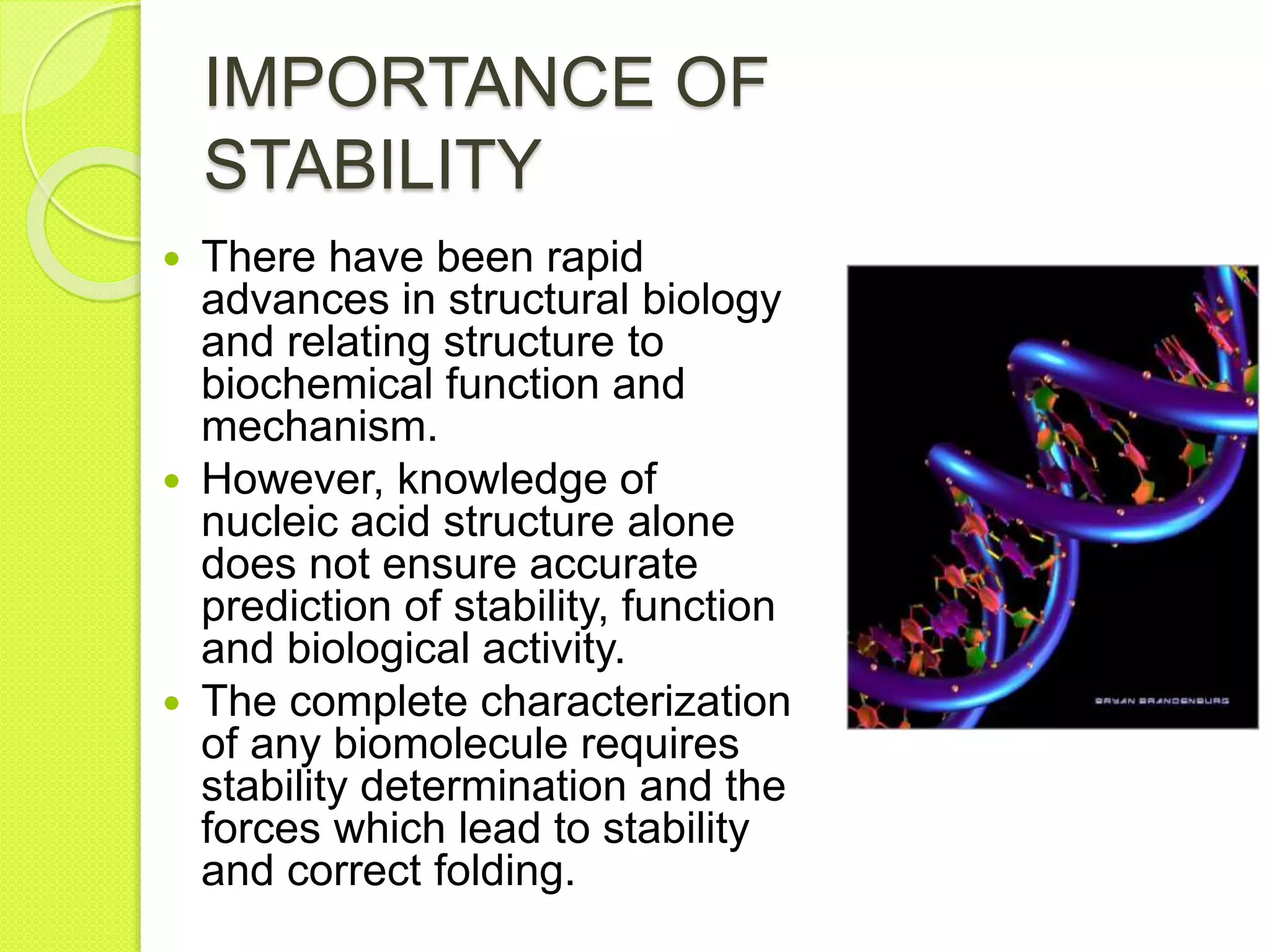 Stability of nucleic acids | PPTX