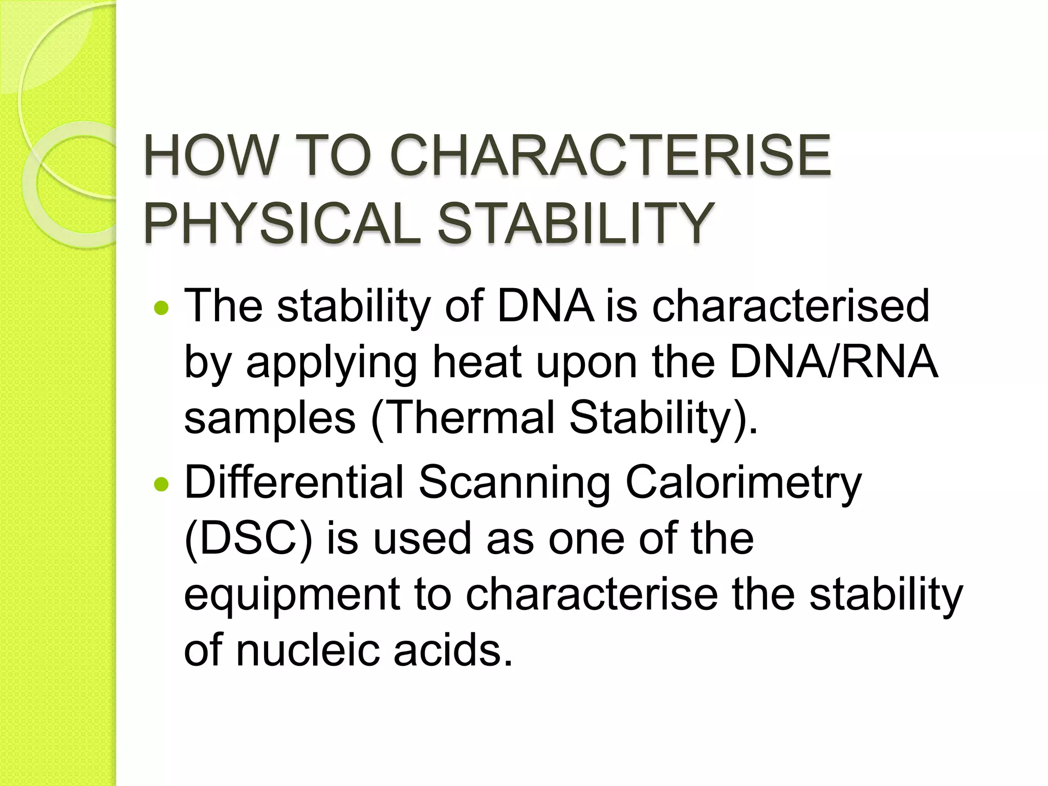 Stability of nucleic acids | PPTX