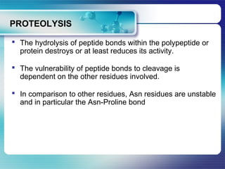 Stability Of Peptides And Proteins | PPT