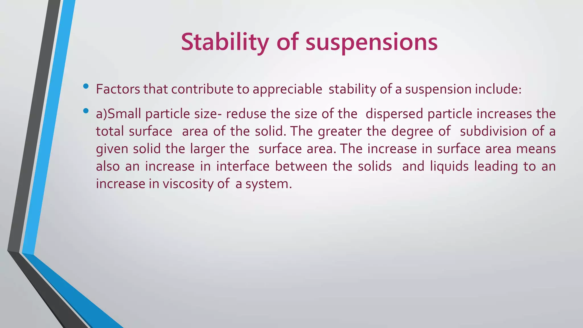 Stability of suspensions | PPTX