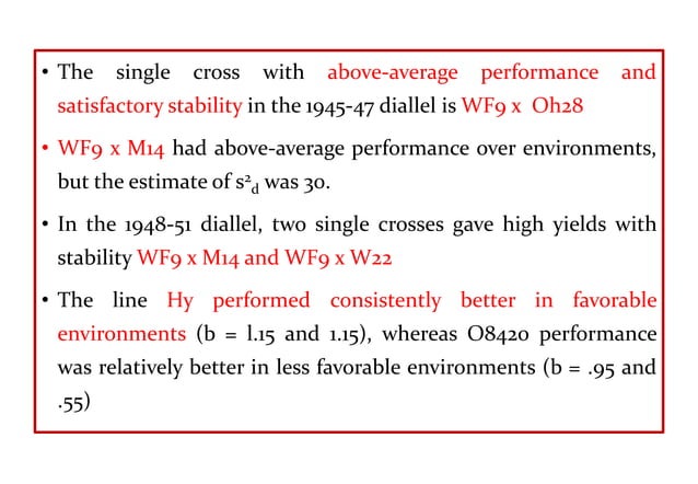 Stability parameters for comparing varieties (eberhart and russell 1966) | PPTX