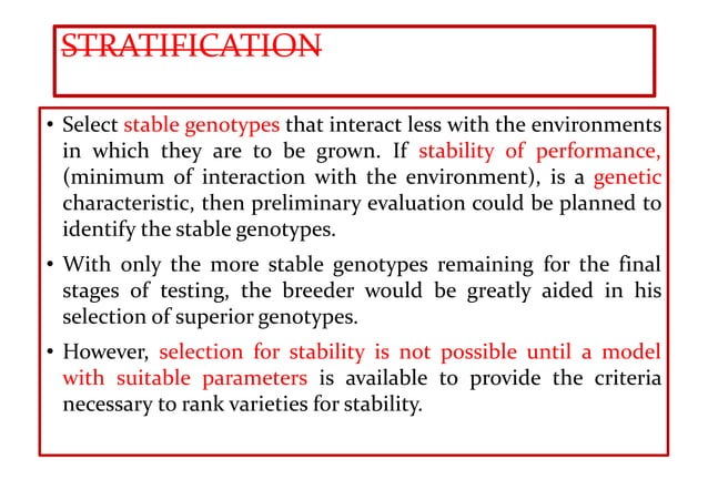 Stability parameters for comparing varieties (eberhart and russell 1966) | PPTX