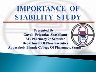 Stability study | PPTX